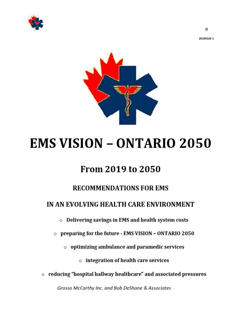 Ems Vision - Ontario 2050: From 2019 To 2050 | PDF | Emergency Medical ...