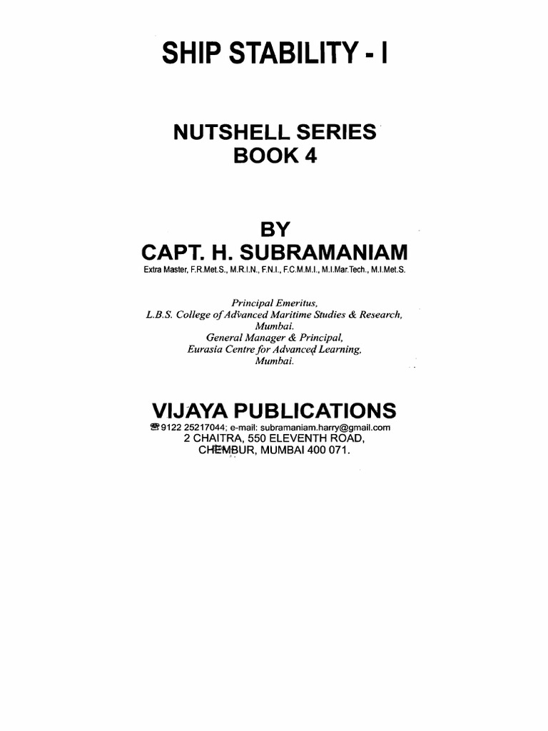 Book 4 - Ship Stability - Part 1 PDF | PDF | Buoyancy | Liquids