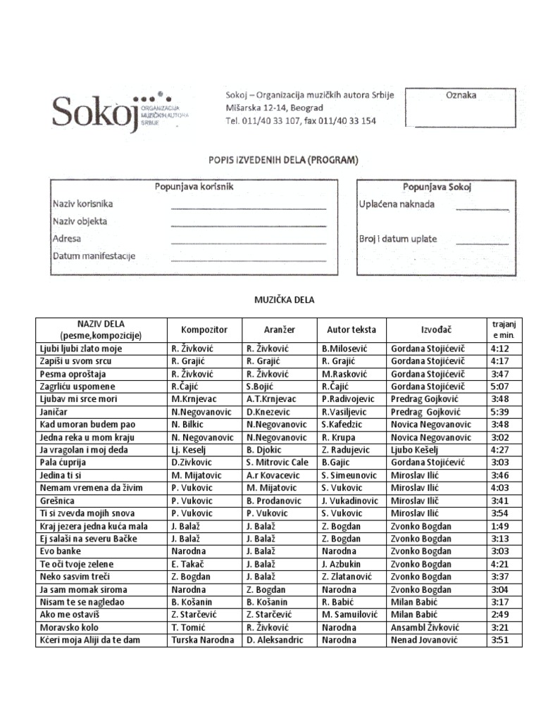 Sokoj (1) Ko - Uljica | PDF