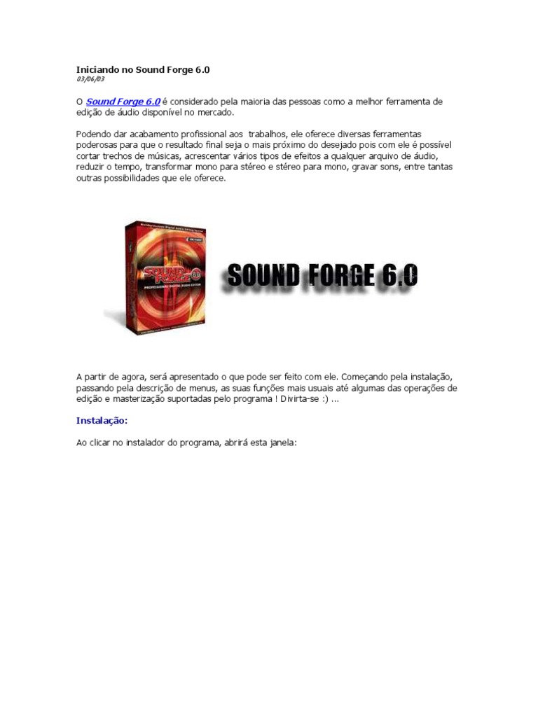 Sound Forge 6 Tutorial | PDF | Som | Janela (informática)