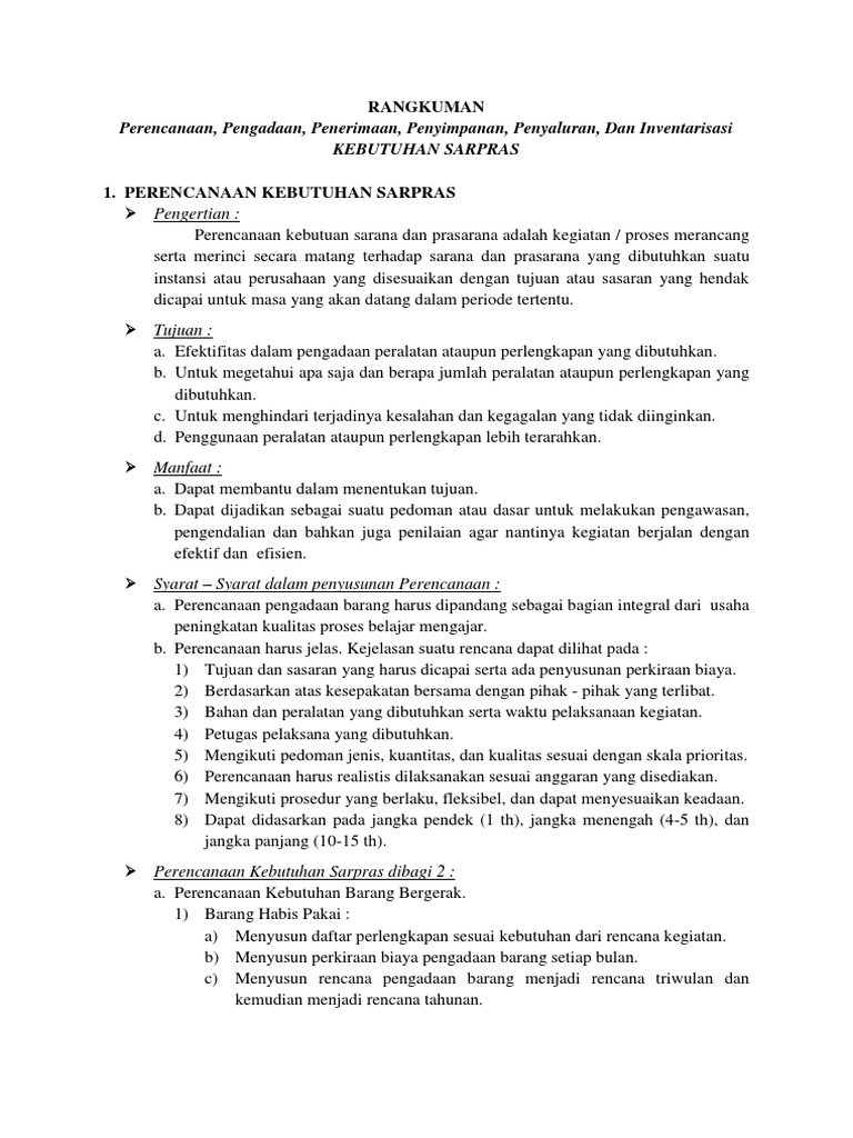 Perencanaan Sarana Dan Prasarana | PDF