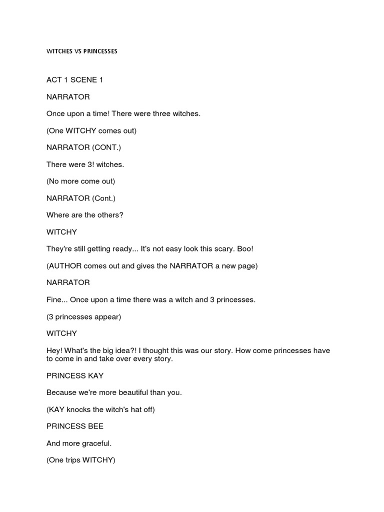 Witches vs. Princesses: A Play Script | PDF | Peter Pan | Witchcraft