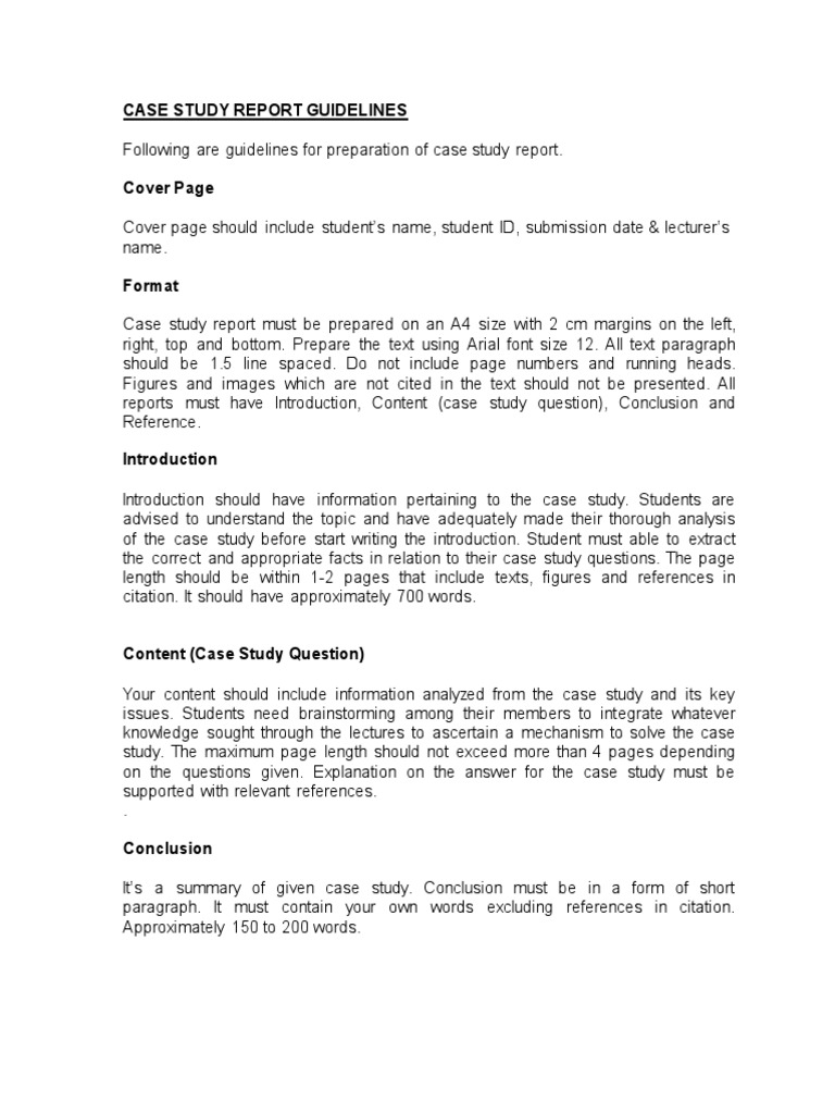 Example of case study report store