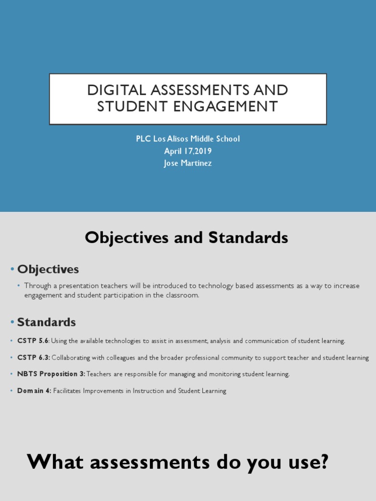 Digital Assessments Presentation | PDF | Educational Assessment ...
