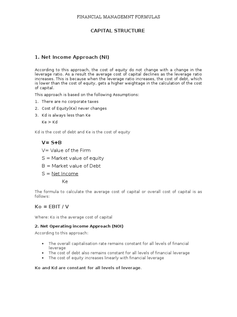 FM Formulas | PDF | Cost Of Capital | Stocks