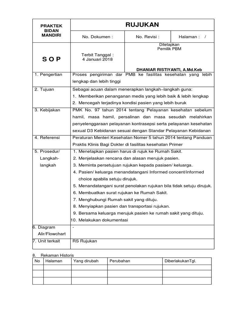 Sop BPM Rujukan | PDF