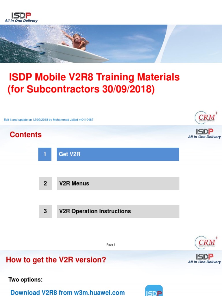 ISDP Mobile V2R8 Training Materials (For Subcontractors) PDF | PDF ...