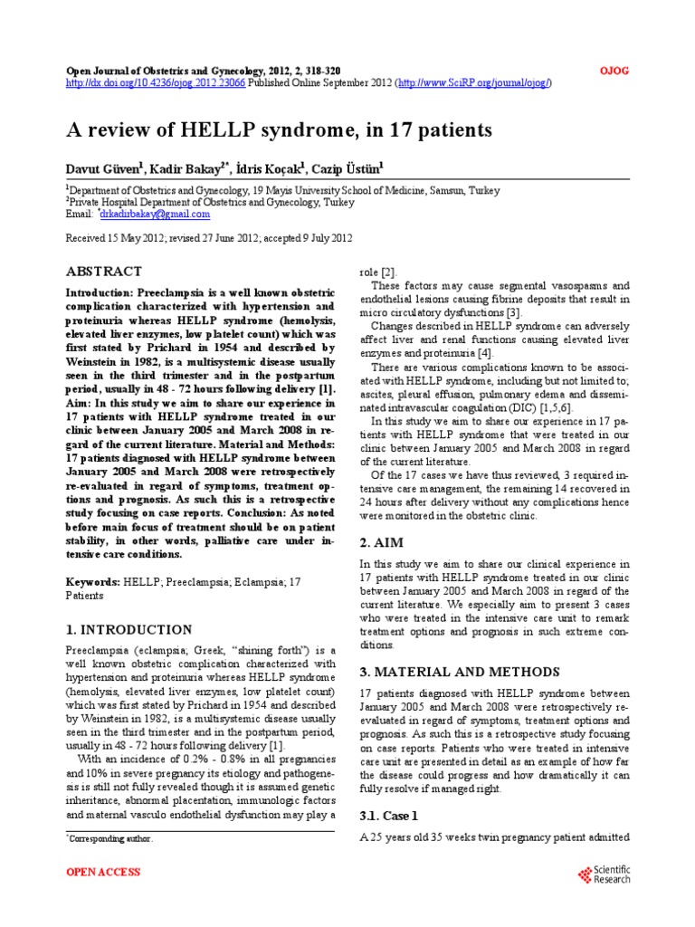Journal Hellp Syndrom | PDF | Clinical Medicine | Health Sciences
