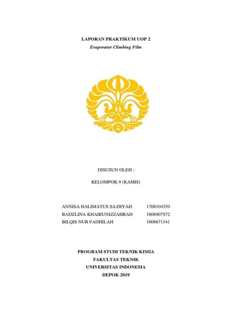 Laporan Praktikum Evaporator | PDF | Griya & Taman | Sains & Matematika