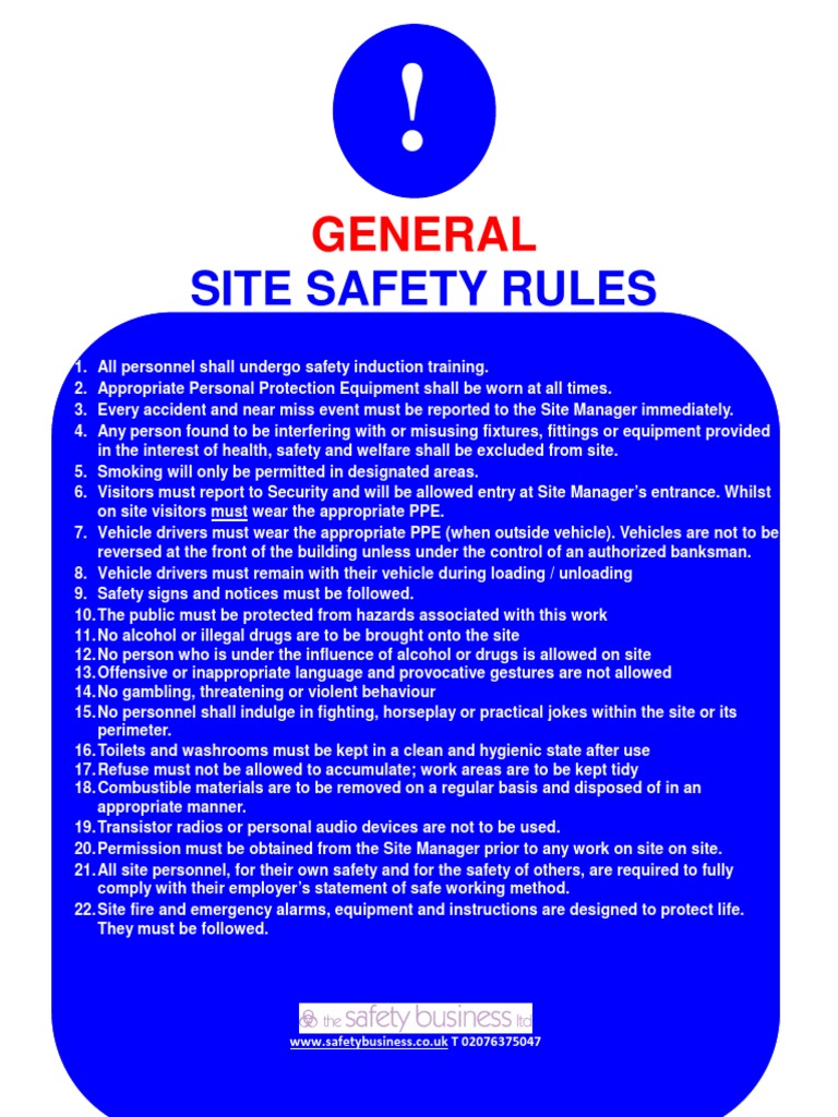General Site Safety - Sign | PDF