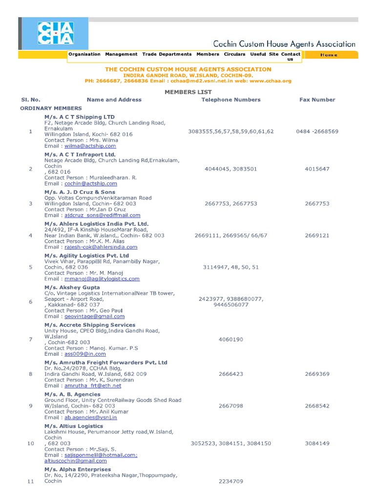 Custom House Agents Association CCHAA PDF | PDF