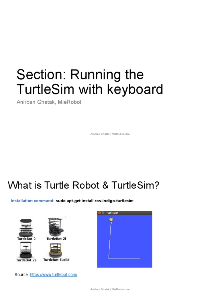 ROS Robot Operating System TurtleSIM With Keyboard | PDF