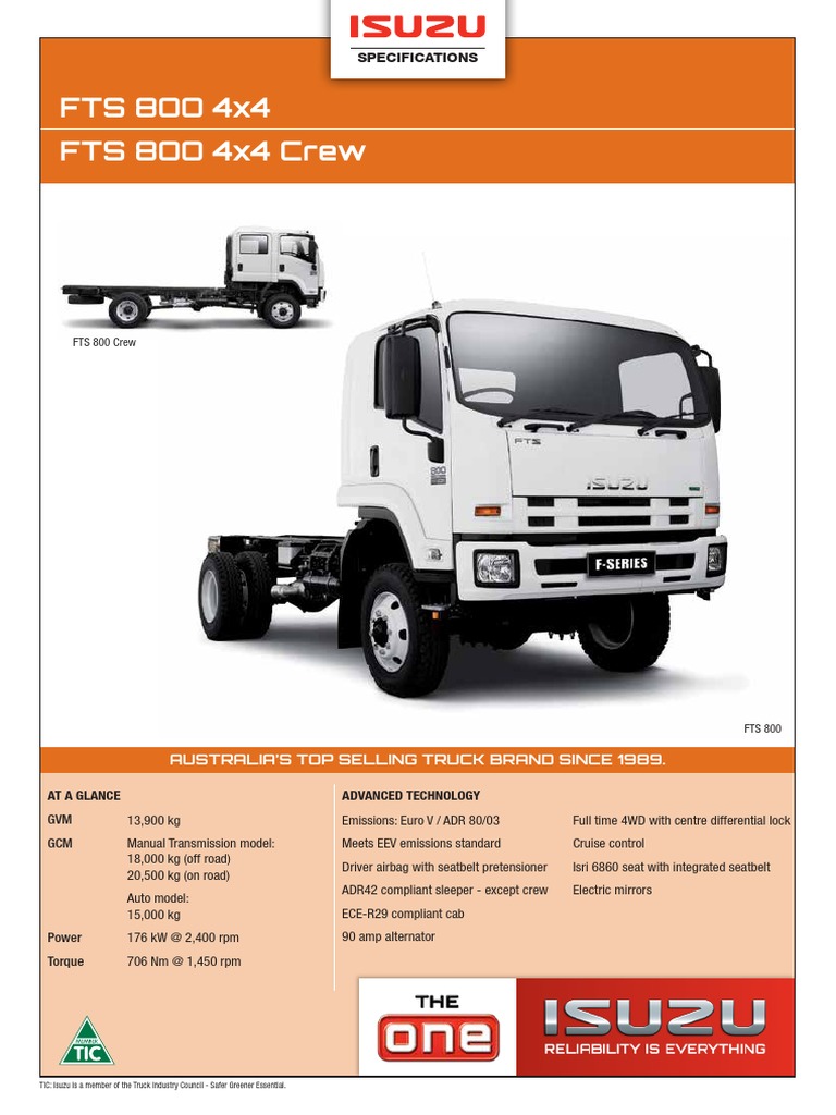 Isuzu FTS 800 4X4 Specs | Transmission (Mechanics) | Automotive ...