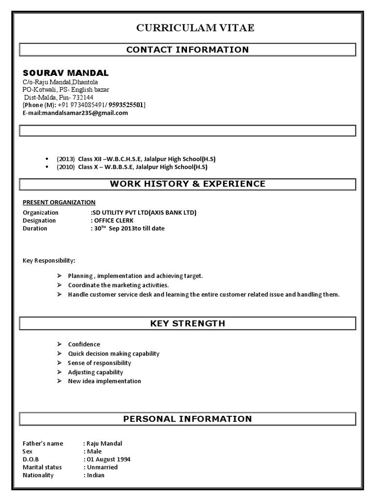 Sourav Mandal CV PDF | PDF