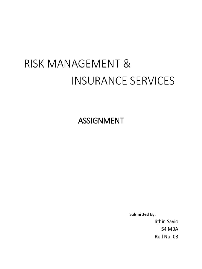 Risk Management & Insurance Services: Assignment | PDF | Analytics ...