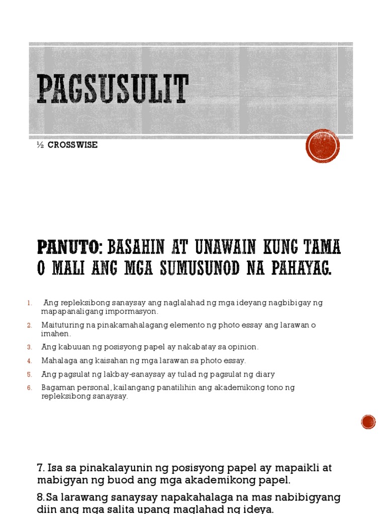 Pagsusulit | PDF