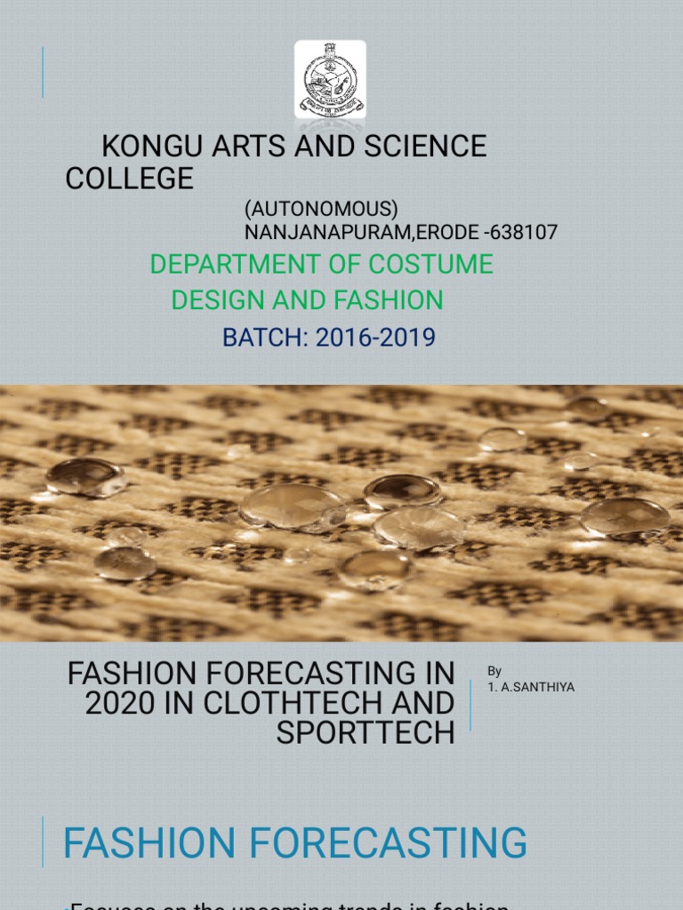 Fashion Forecasting in 2020 in Clothtech and Sportech | PDF | Fashion ...