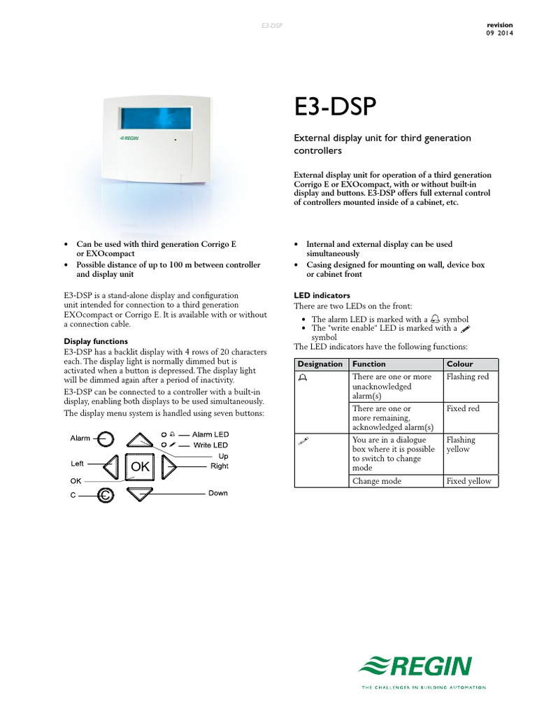 E3-DSP: External Display Unit For Third Generation Controllers | PDF ...