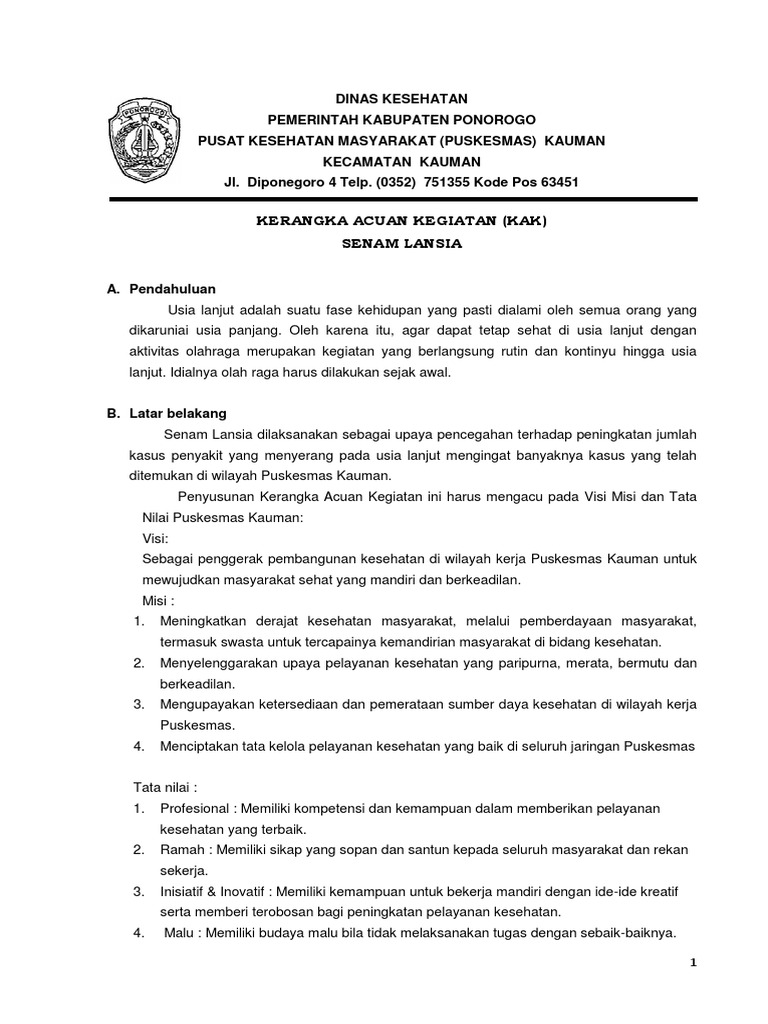 Kak Senam Lansia | PDF