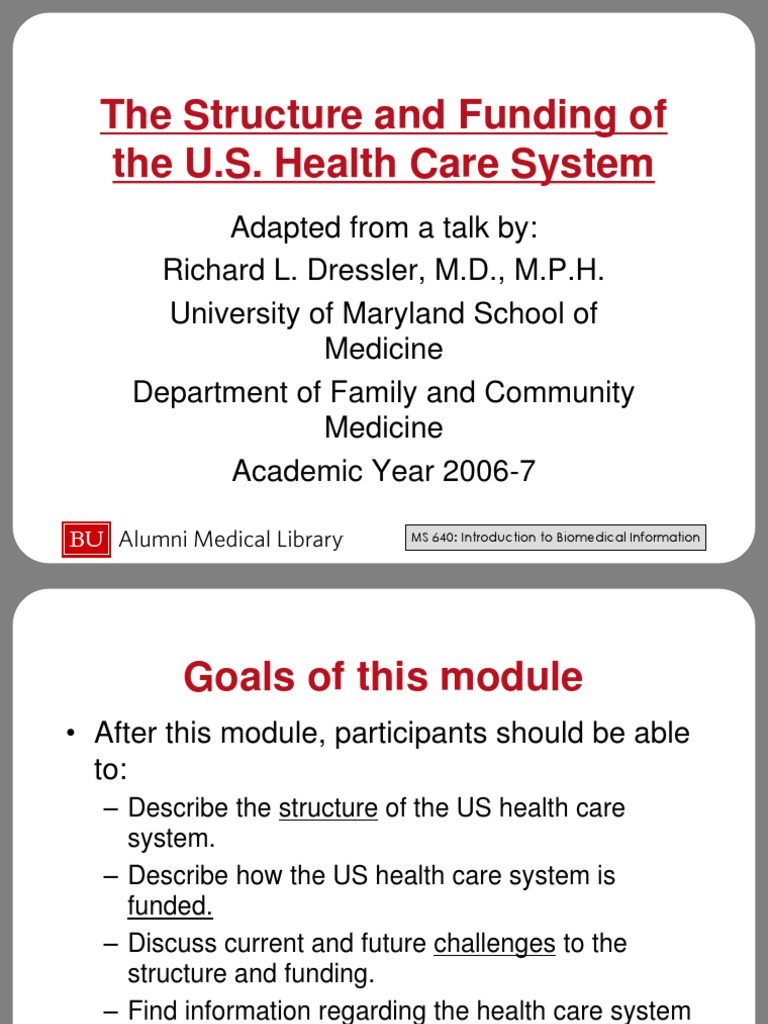 The Structure and Funding of The U.S. Health Care System | PDF ...