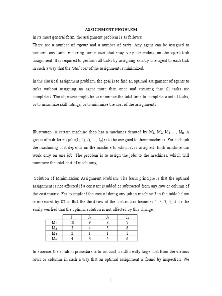 Assignment Problems | PDF | Variance | Business