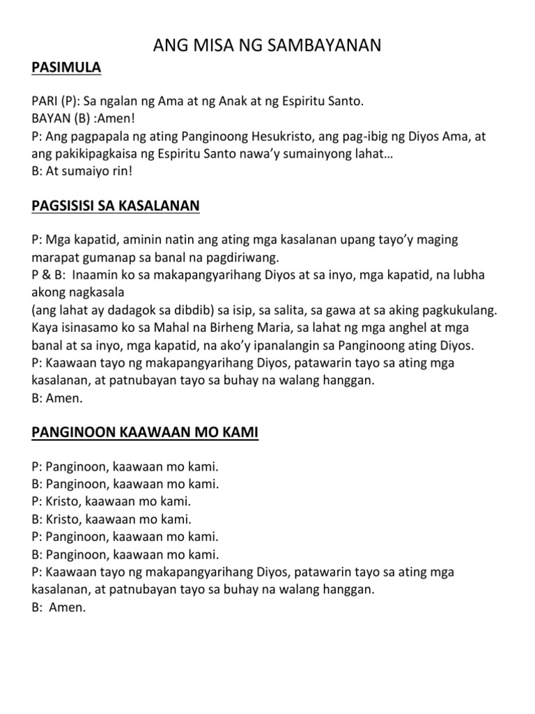 Ang Misa NG Sambayanan 2 | PDF