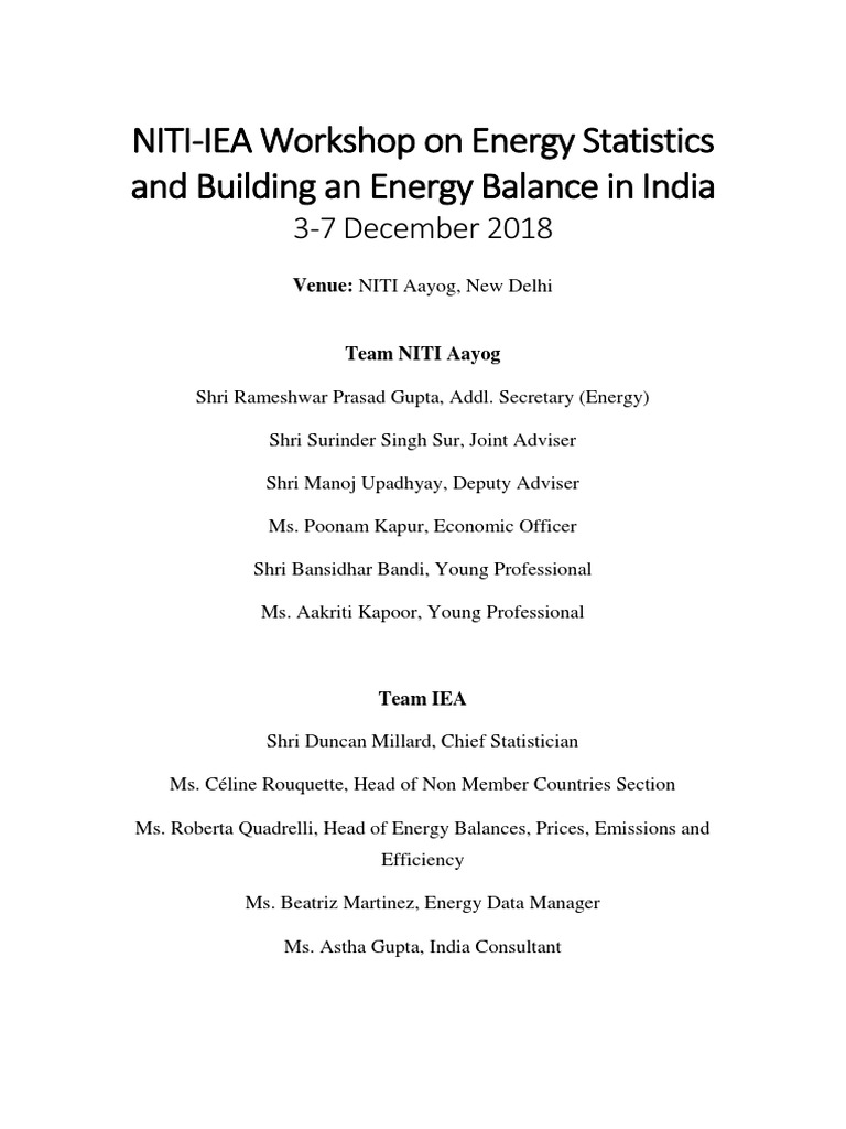 Energy Statistics and Building An Energy Balance in India | PDF | Coal ...