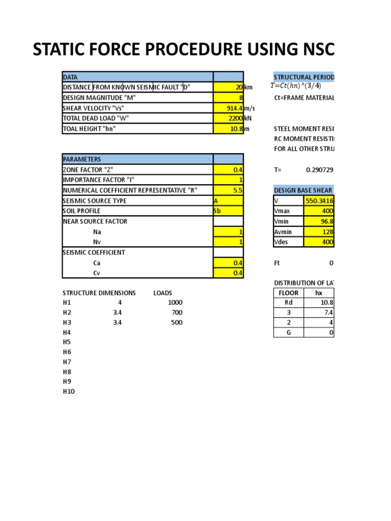 Design Base Shear Program | PDF | Natural Disasters | Civil Engineering