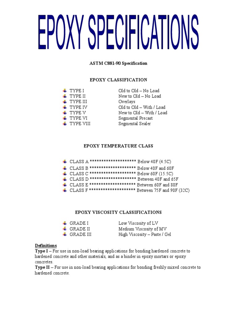 Epoxy Classification | PDF