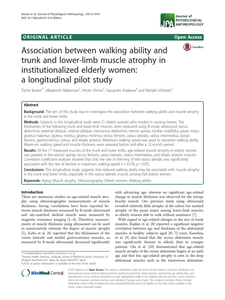 Association Between Walking Ability and Trunk and Lower-Limb Muscle ...