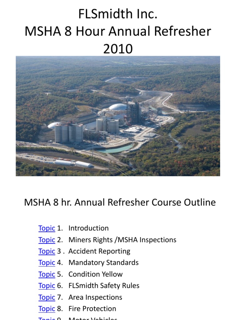 MSHA AR 2010 Course Outline Master | PDF