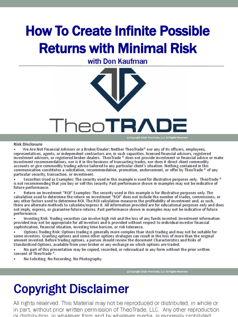 Infinite Possible Returns With Minimal Risk | PDF | Financial Adviser ...