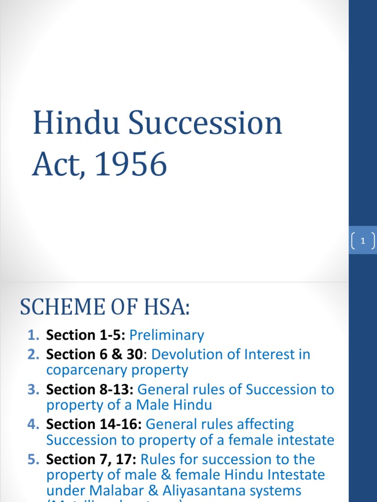 Week 5-7 Hindu Succession Act, 1956 FLII - SM | PDF | Concurrent Estate ...