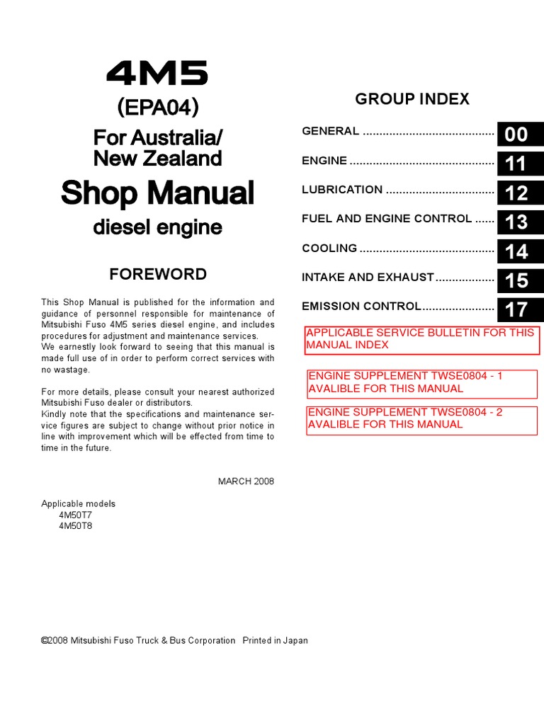 Fuso Fighter Engine Manual | PDF | Manual Transmission | Truck