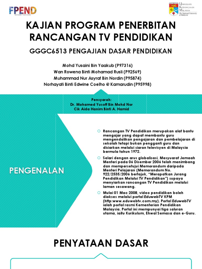 Kajian Program Penerbitan Rancangan TV Pendidikan | PDF