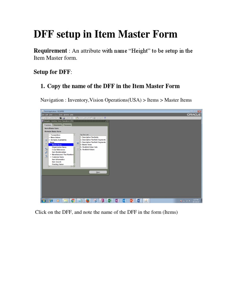 Setting Up a Height Attribute in the Item Master Form Using a ...