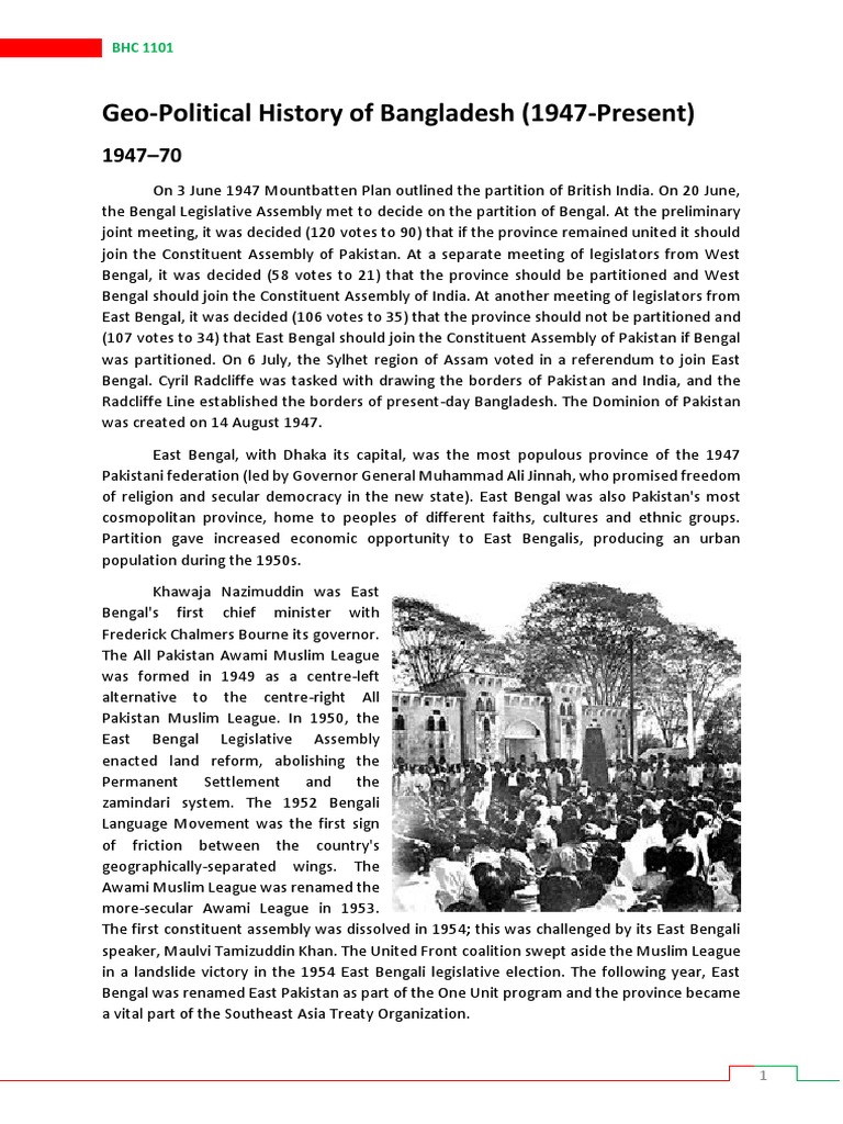 Geo-Political History of Bangladesh | PDF | Bangladesh | Bengal