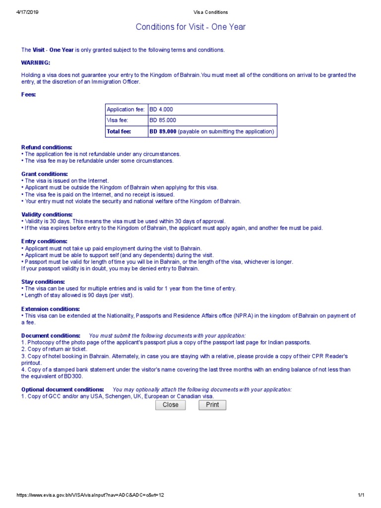 Bahrain Visa Conditions | PDF | Travel Visa | Passport
