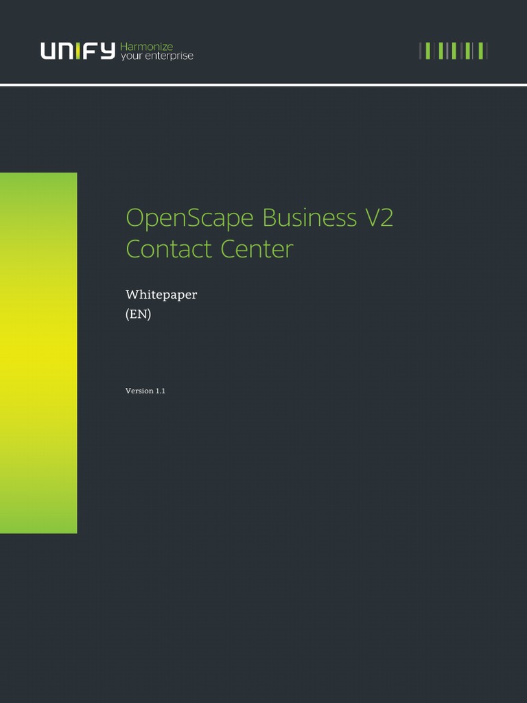 OpenScape Business Contact Center Whitepaper EN PDF | PDF | Call Centre ...