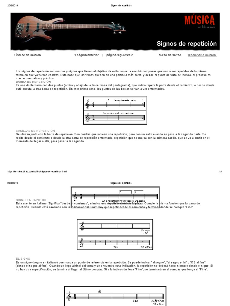 Signos de Repetición | PDF | Teoría musical | Elementos de la música
