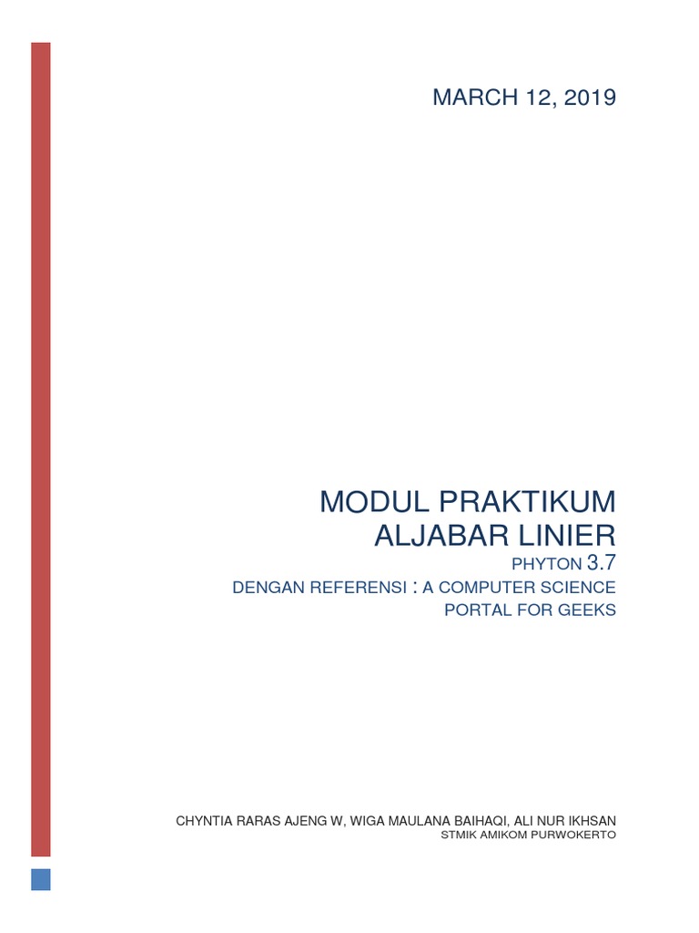 Modul Praktikum ALIN-Phyton | PDF