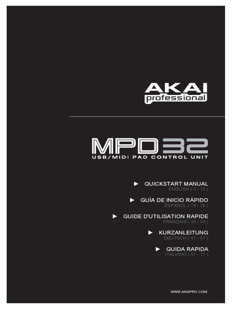 Akai mpd32 UserGuide PDF | PDF | Usb | Electronics