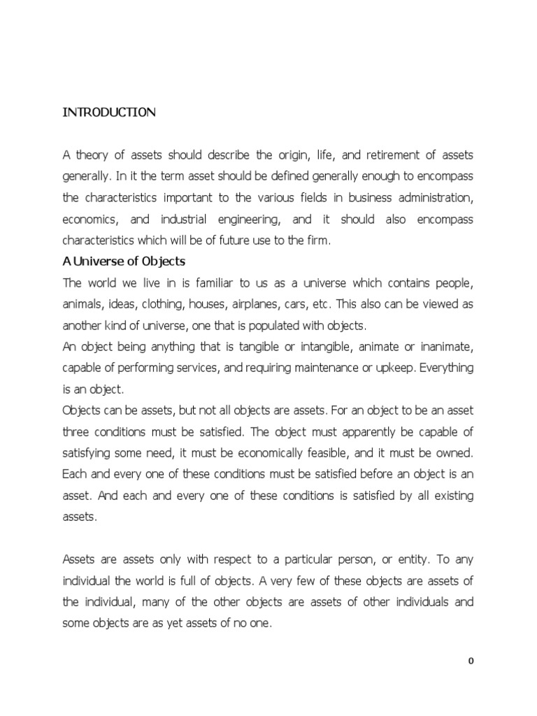 Theory of Assets in Accounting PDF | PDF | Balance Sheet | Fixed Asset
