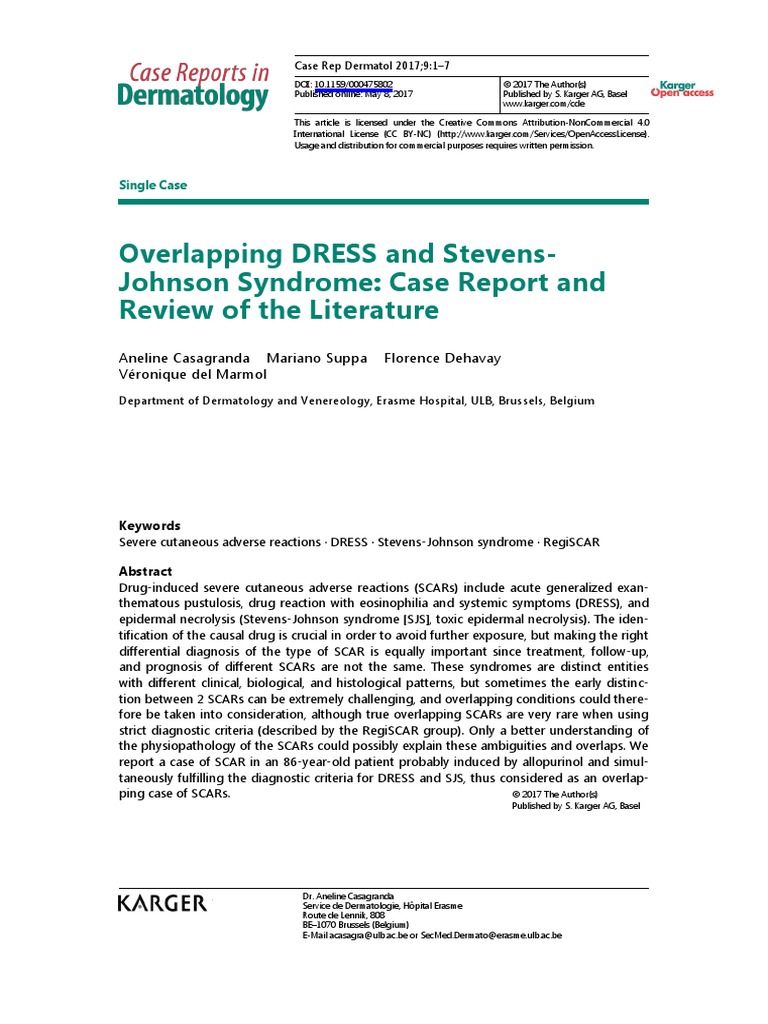 Overlapping DRESS and Stevens-Johnson Syndrome: Case Report and Review ...