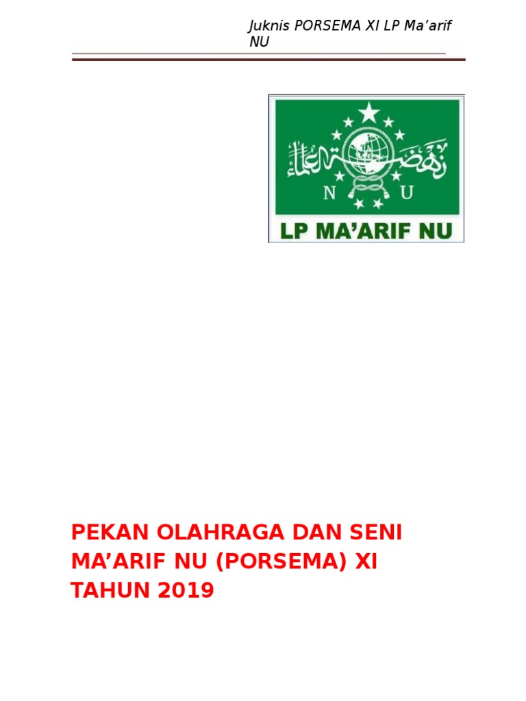 Panduan PORSEMA XI Tahun 2019 LPMNU Kabupaten Kendal - 1-2 | PDF