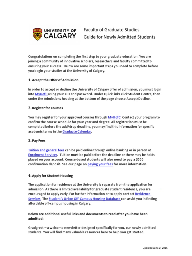 Newly Admitted Students Guide | PDF | Graduate School | University And ...