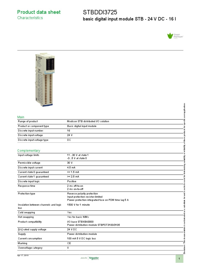 STBDDI3725: Product Data Sheet | PDF | Electrical Components | Electricity