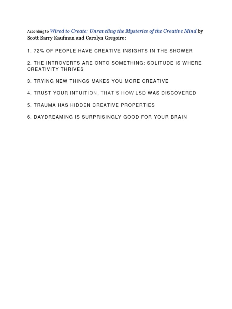 Facts About Creativity | PDF