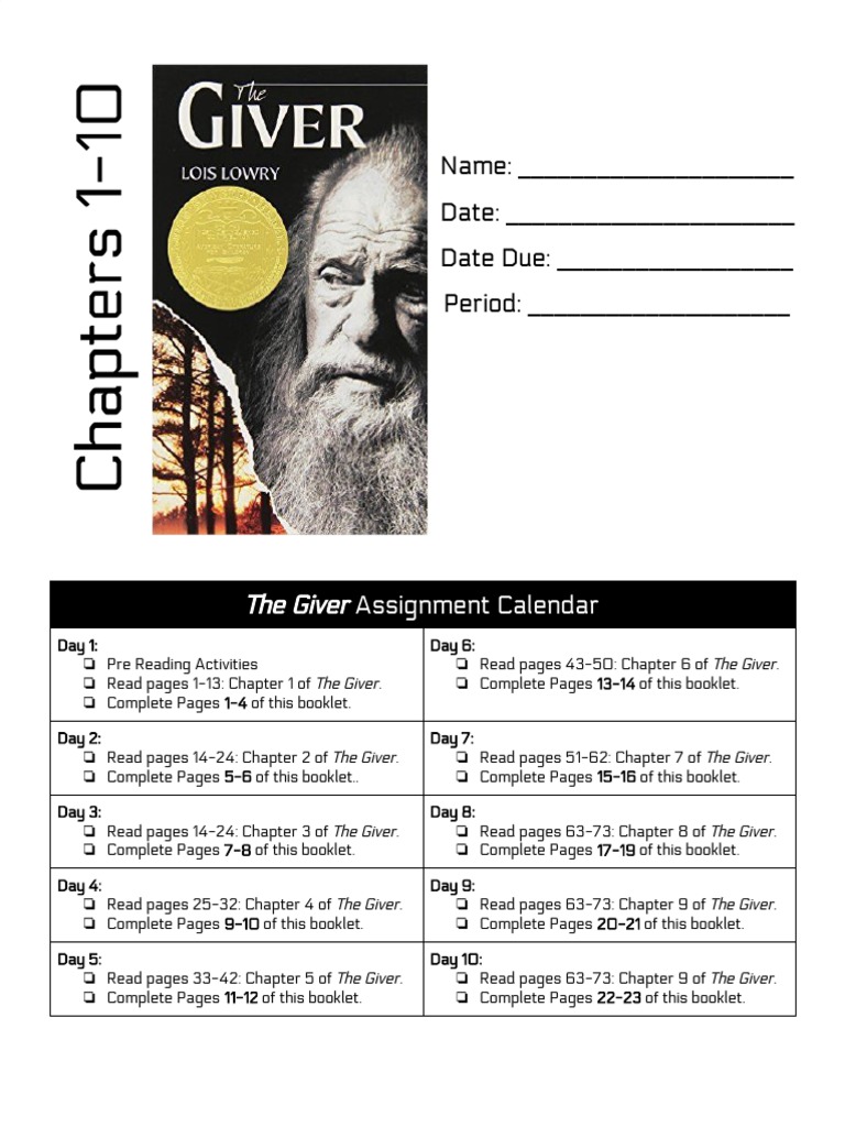 The Giver Chapters 1-10 1 | PDF | The Giver | Irony