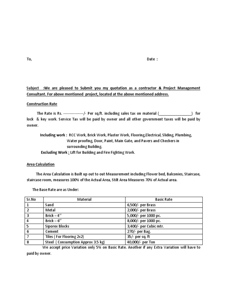 Quotation Format | PDF | Tile | Plaster